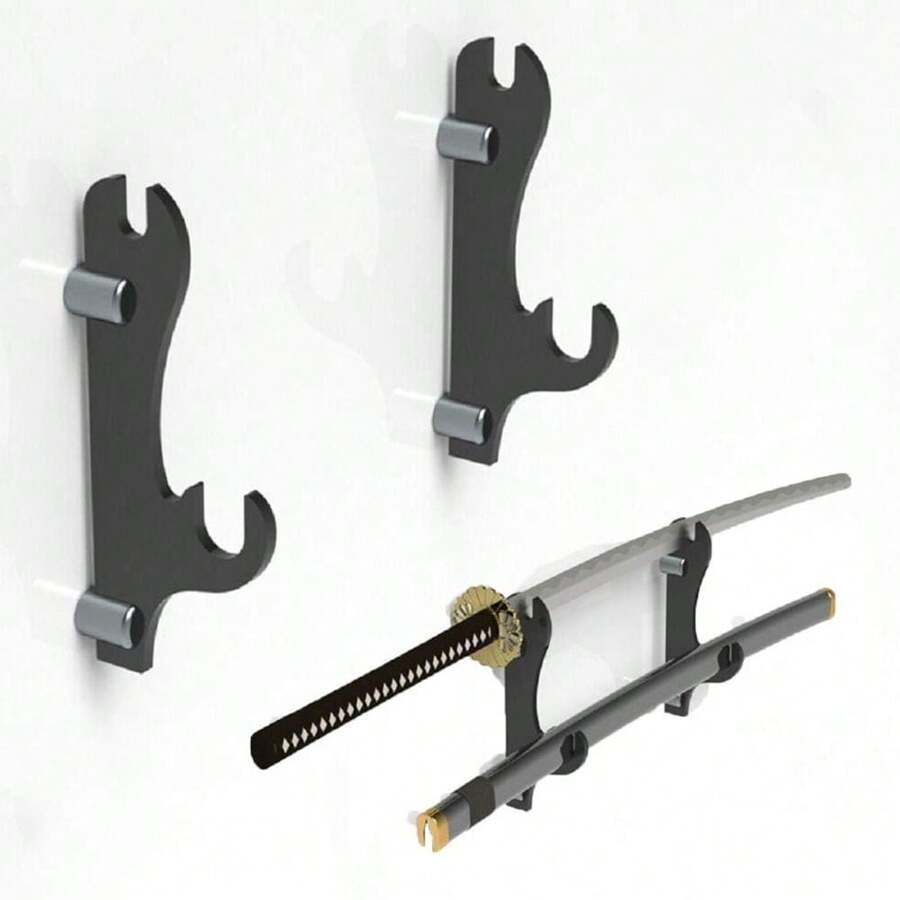 1 paire d'ensembles de support d'épée, crochet d'épée, support mural à ...