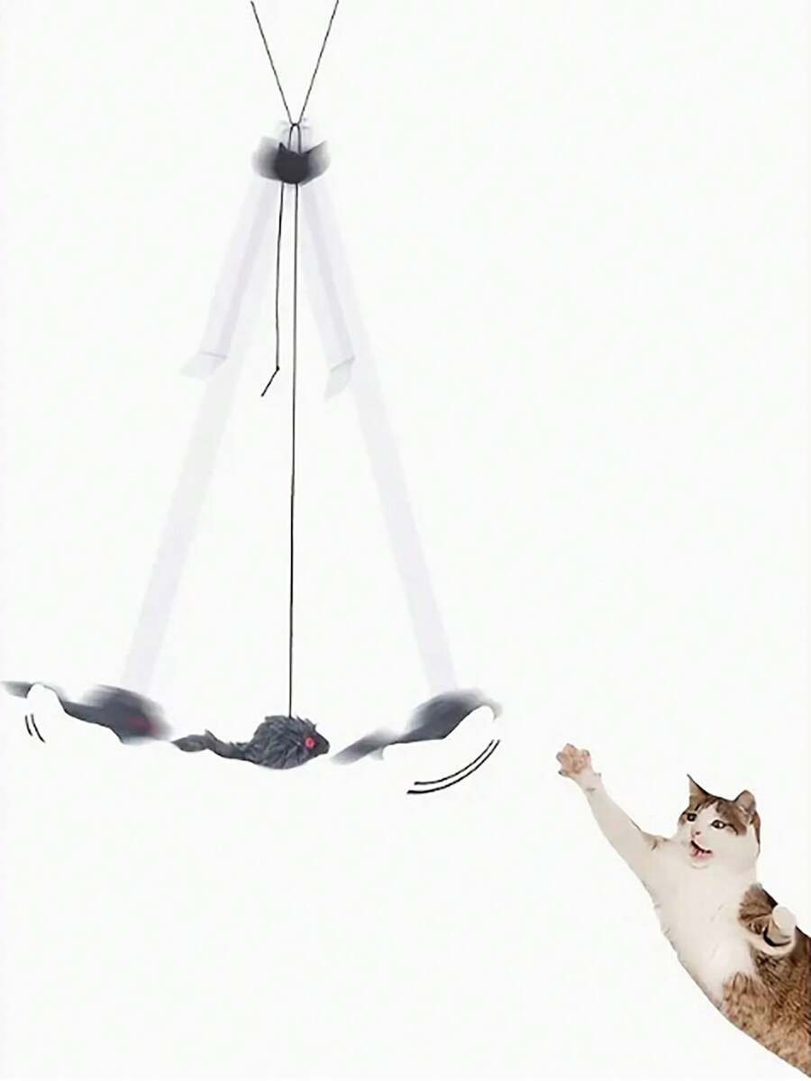 1pc Interactive Door Hanging Cat Toy With Black Mouse Teaser ...