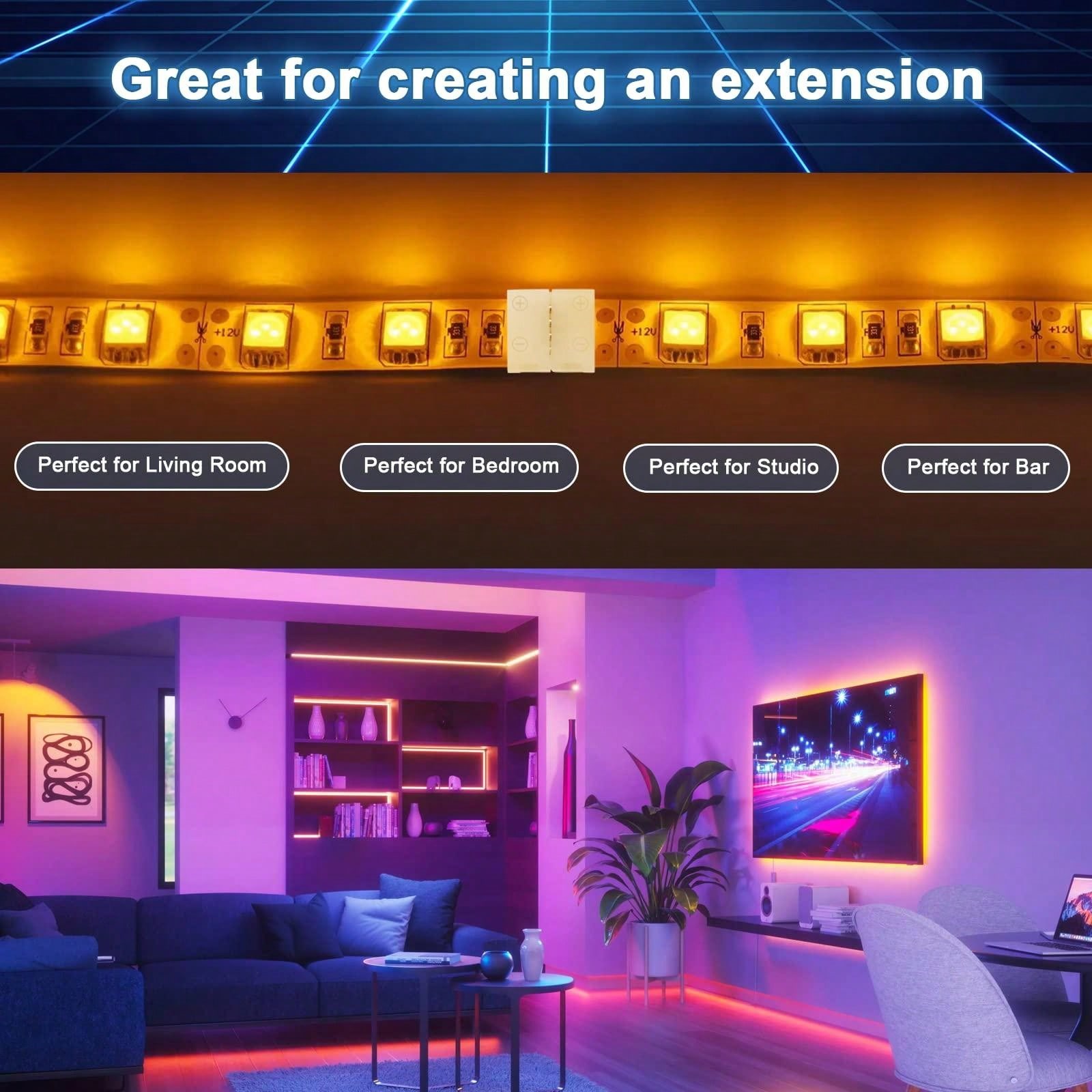 40pcs 4 Pin LED Light Strip Connector Set - 10mm Unwired Kit For ...