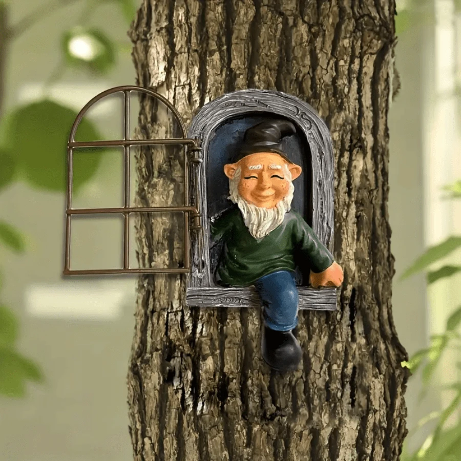 1pc Garden Female Dwarf Hanging Decoration With 3d Swinging White Beard ...