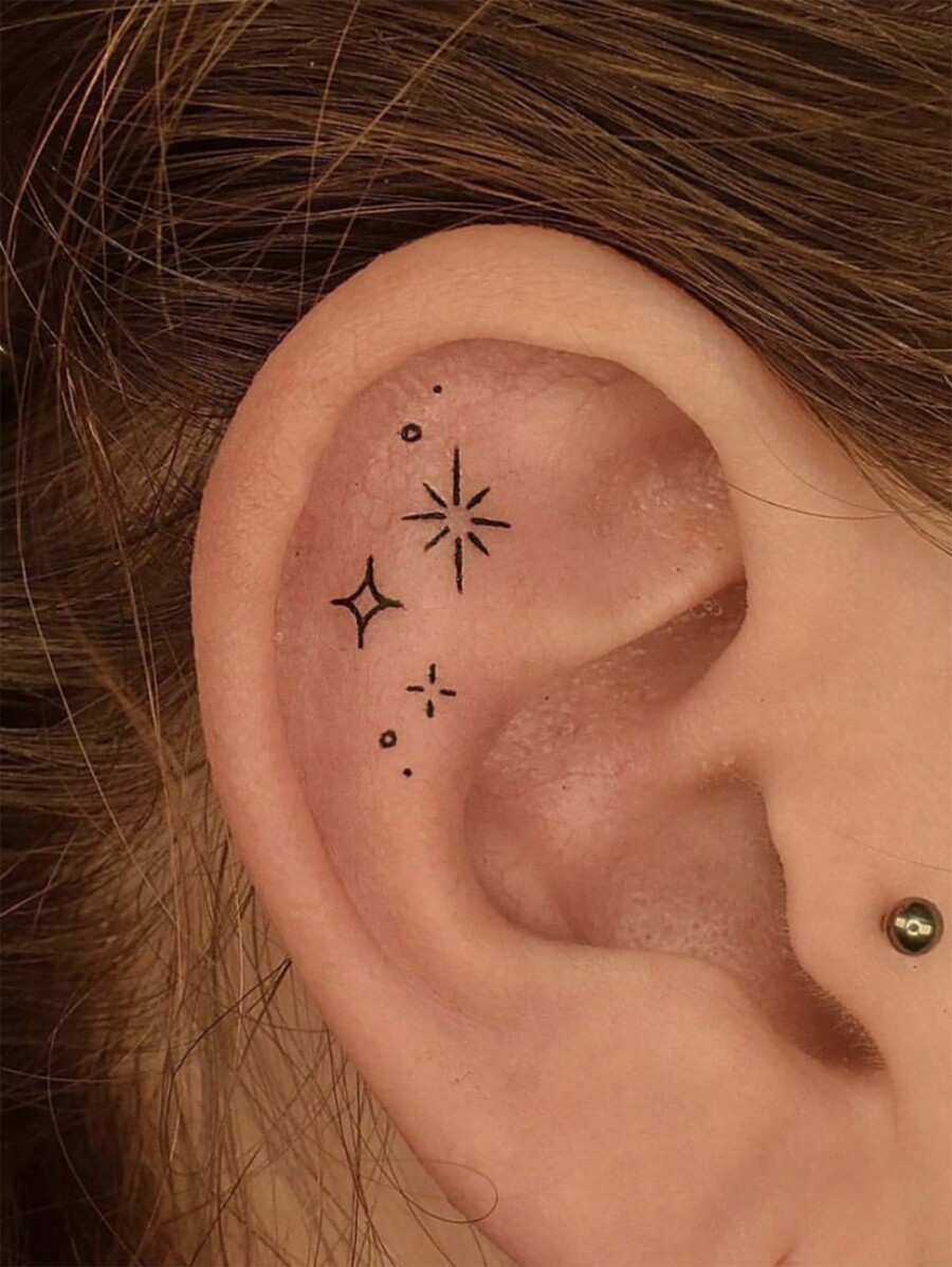 1pc Temporary Tattoo Sticker With Simple And Delicate Line Pattern, Non ...