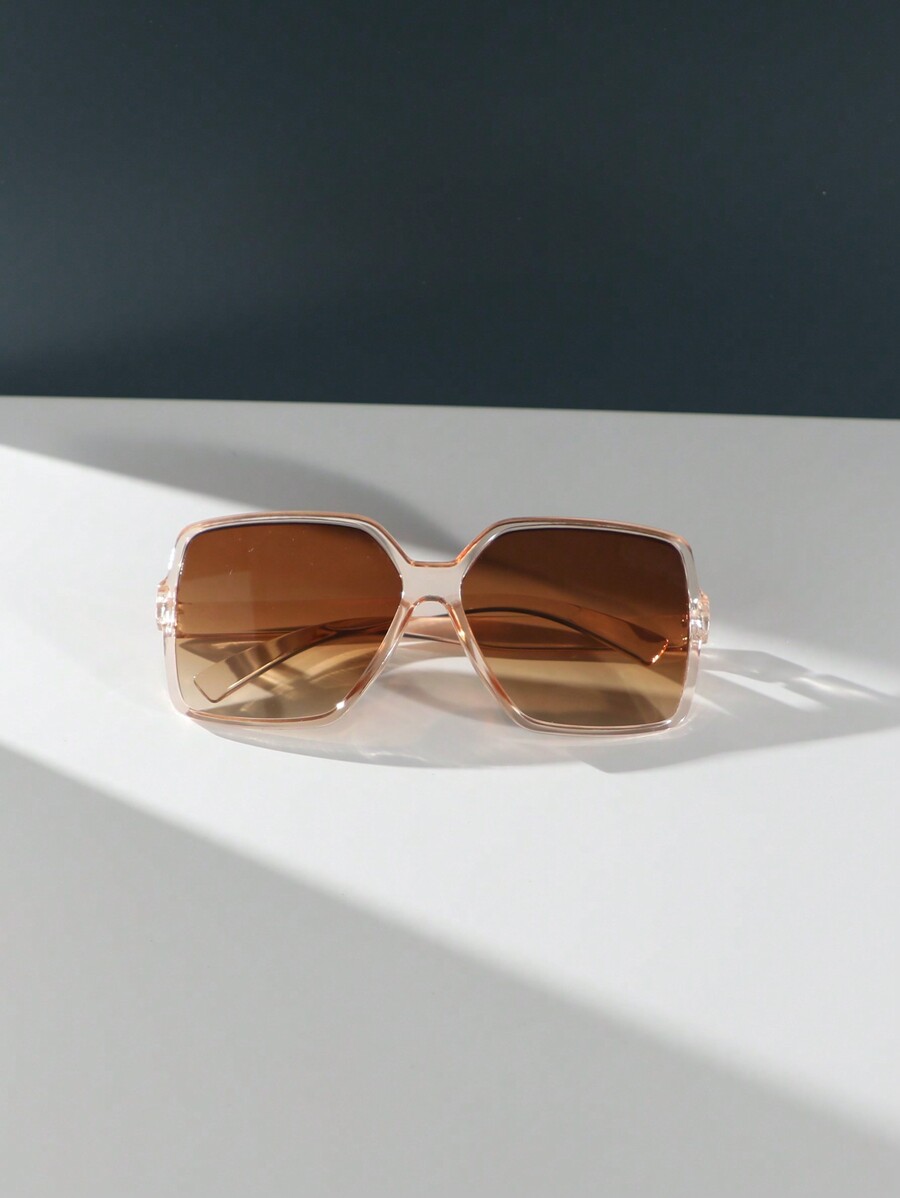 1pc Ladies' Champagne-Colored Large Square Frame, European & American ...