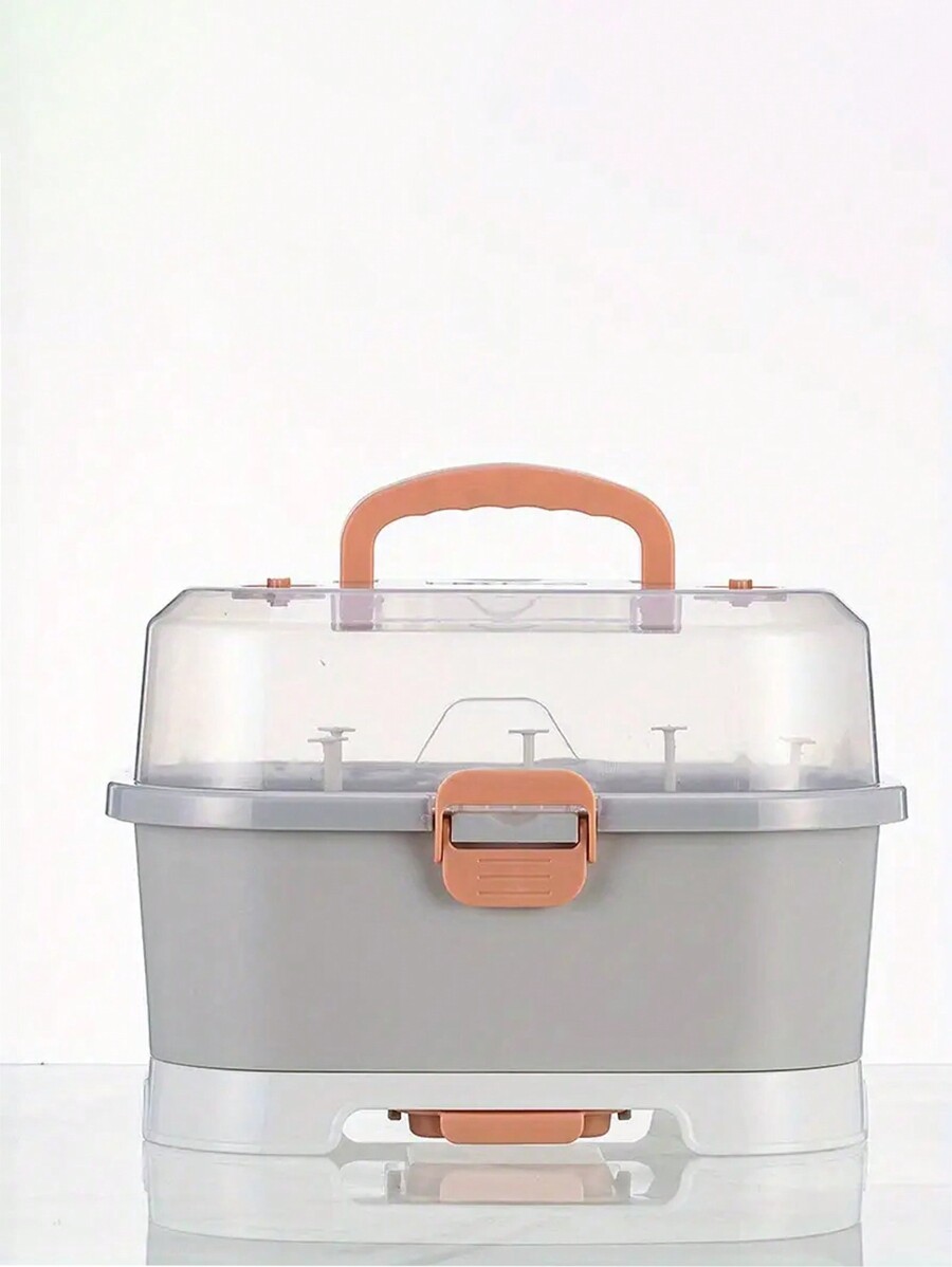 Baby Bottle Storage Box, Large Space Transparent Baby Tableware Storage ...