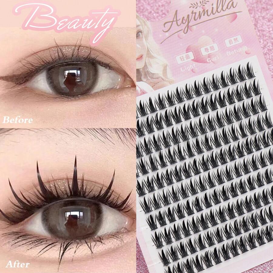 AYRMILLA 5-12mm 10 Rows 160 Large Volume Trilogy Eyelashes Sweet Cool ...