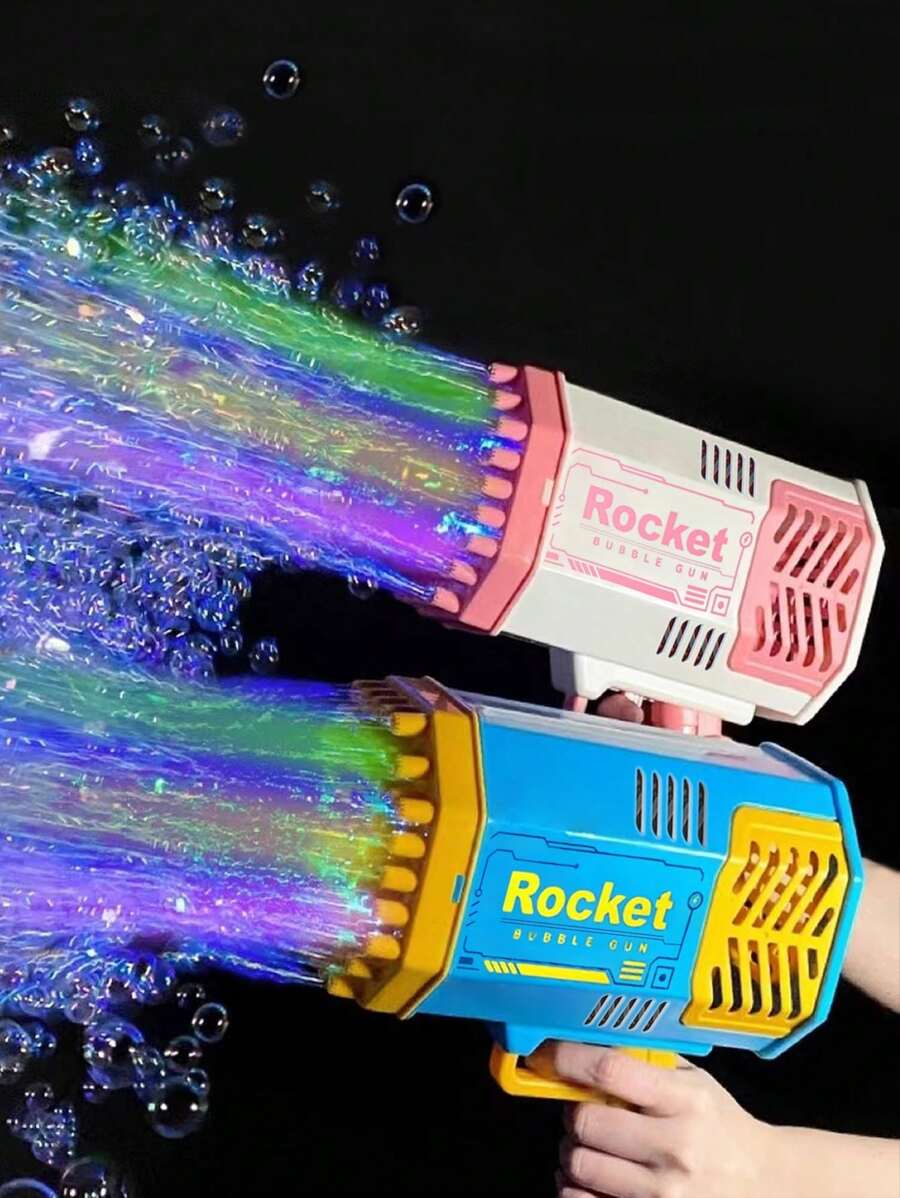 2pcs 40-Hole Rocket Bubble Gun, Extra Large Space Handheld Electric ...