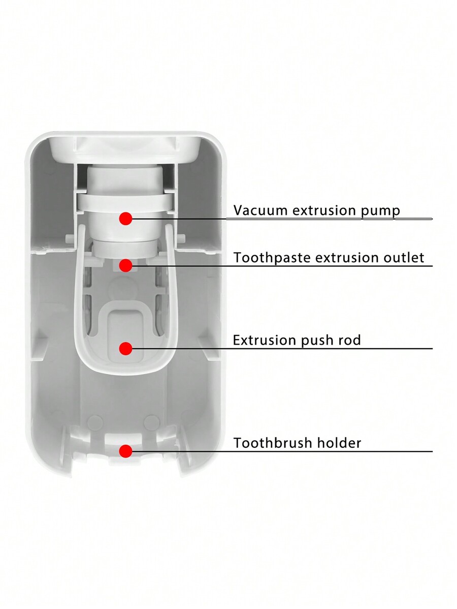 Wall Mounted 2-Slot Toothbrush Holder And Toothpaste Dispenser Set, 1pc ...