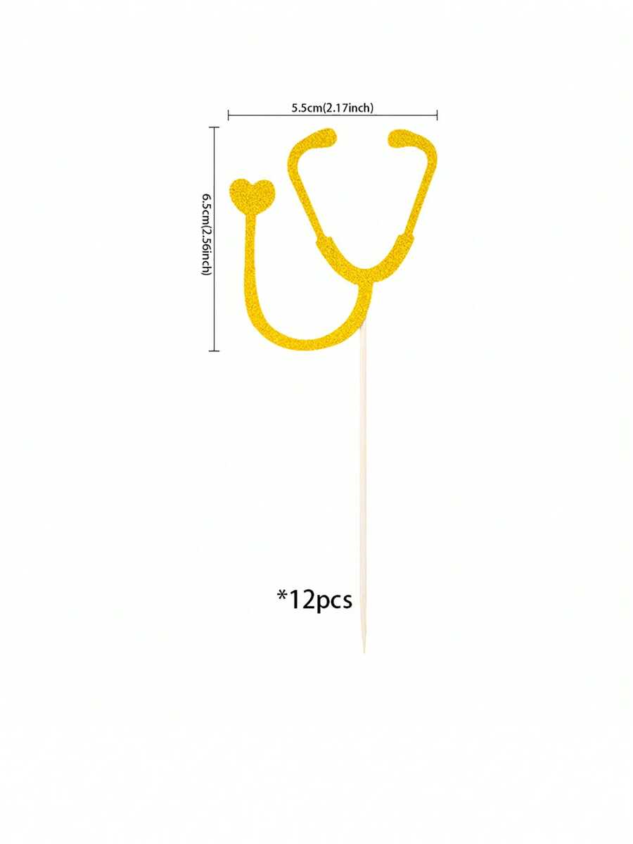 12 Pcs Doctor Nurse Stethoscope Cupcake Toppers For Hospital Theme ...
