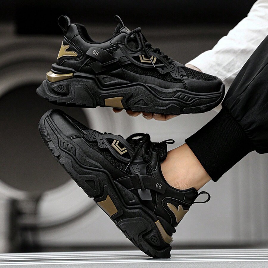 Men's Four Seasons Spring New Chunky Sole Elevator Harbor Style Chunky ...