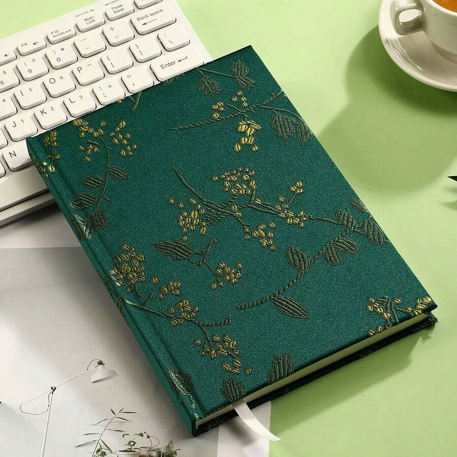 A5 Hardcover Notebook With Wisteria Flower Silk Fabric Cover And Fresh ...