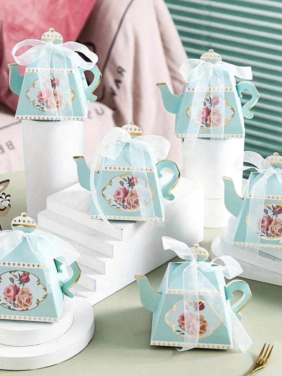6pcs Vintage Teapot Shaped Candy Boxes, Party Favors, Wedding Favors ...