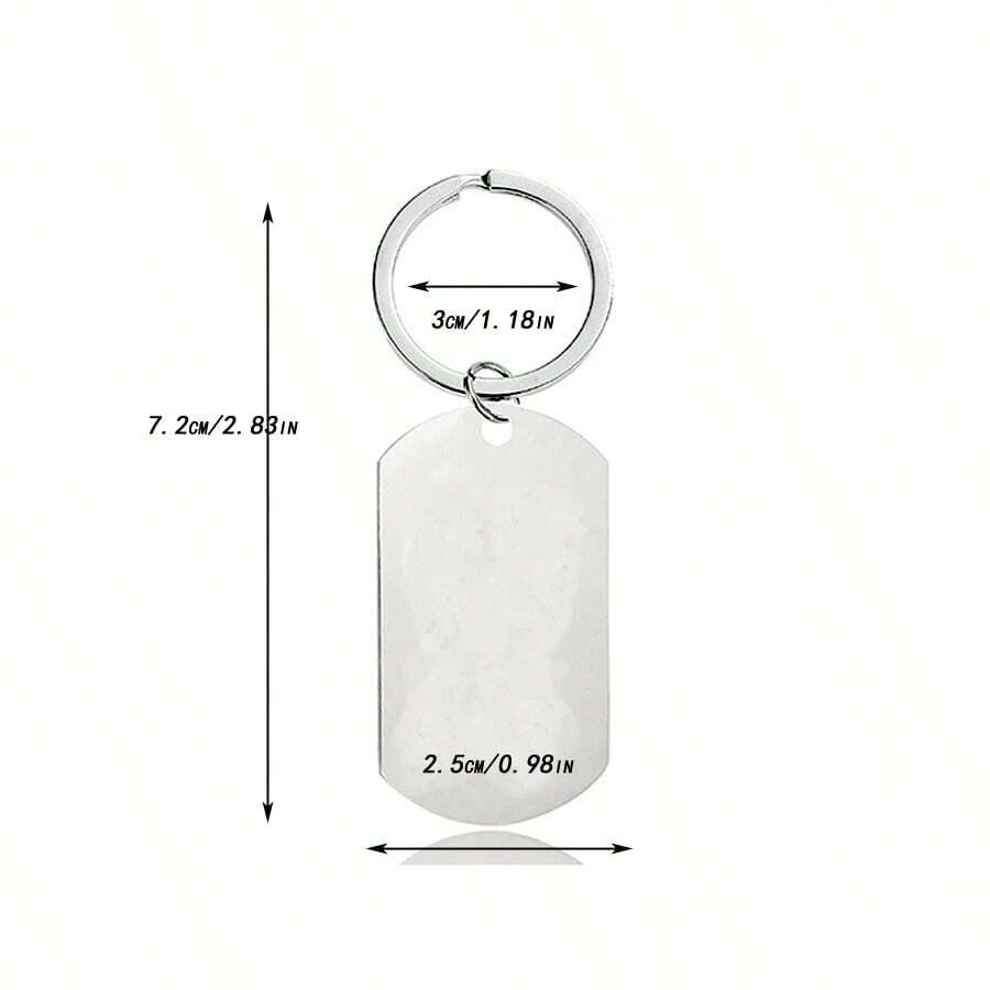1pc Laser Engraved Stainless Steel Keychain, Personalized Fashion Key ...