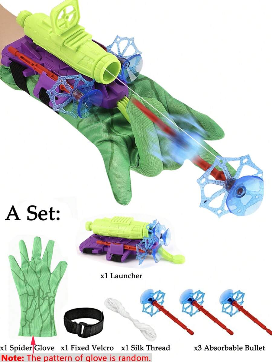 A Set Cosplay Spider Wrist Launcher, Glove Launcher Funny&Safe Shoot ...