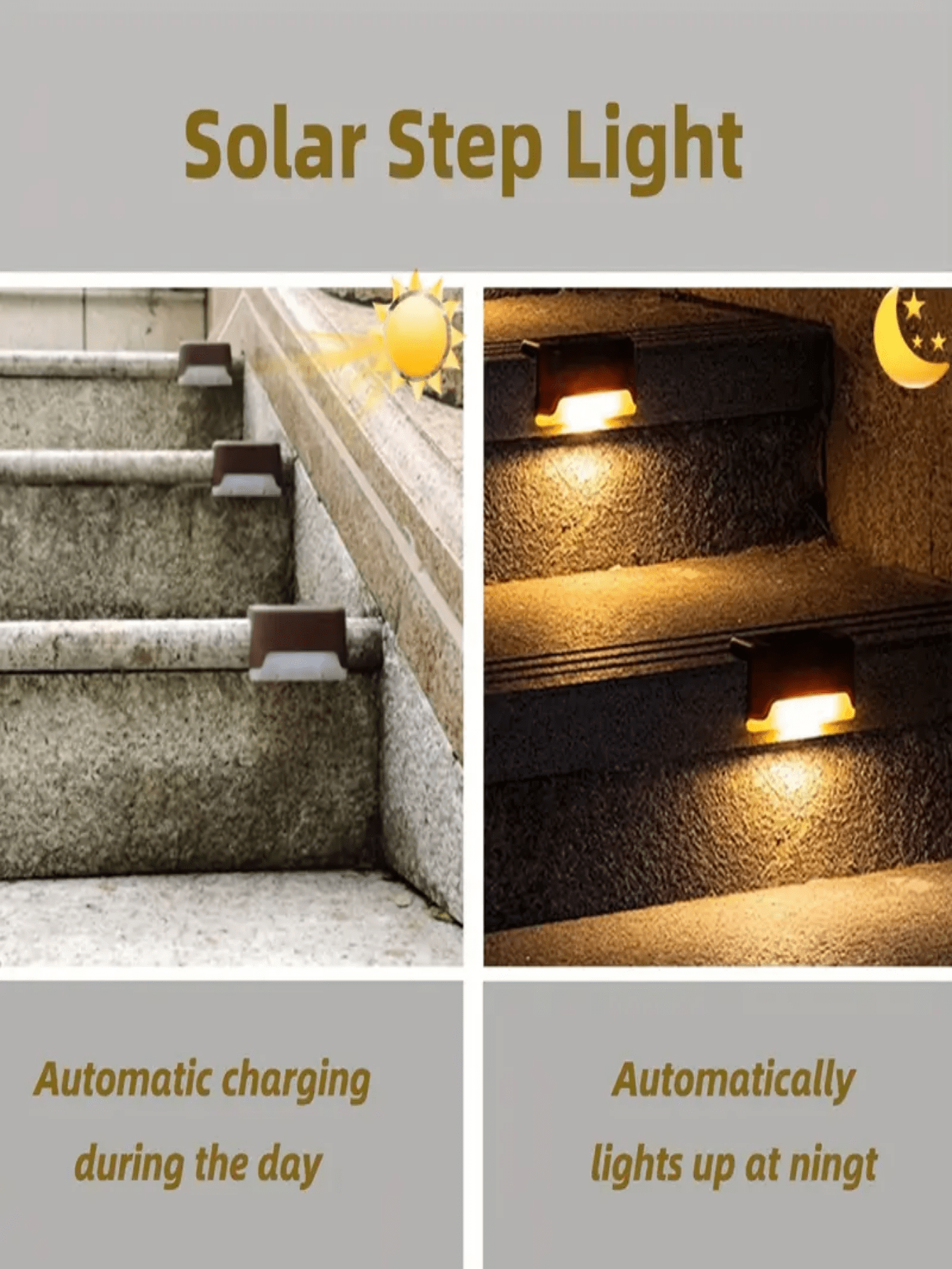 8 Packs Solar Step Lights - Outdoor Waterproof LED Deck Lighting For ...