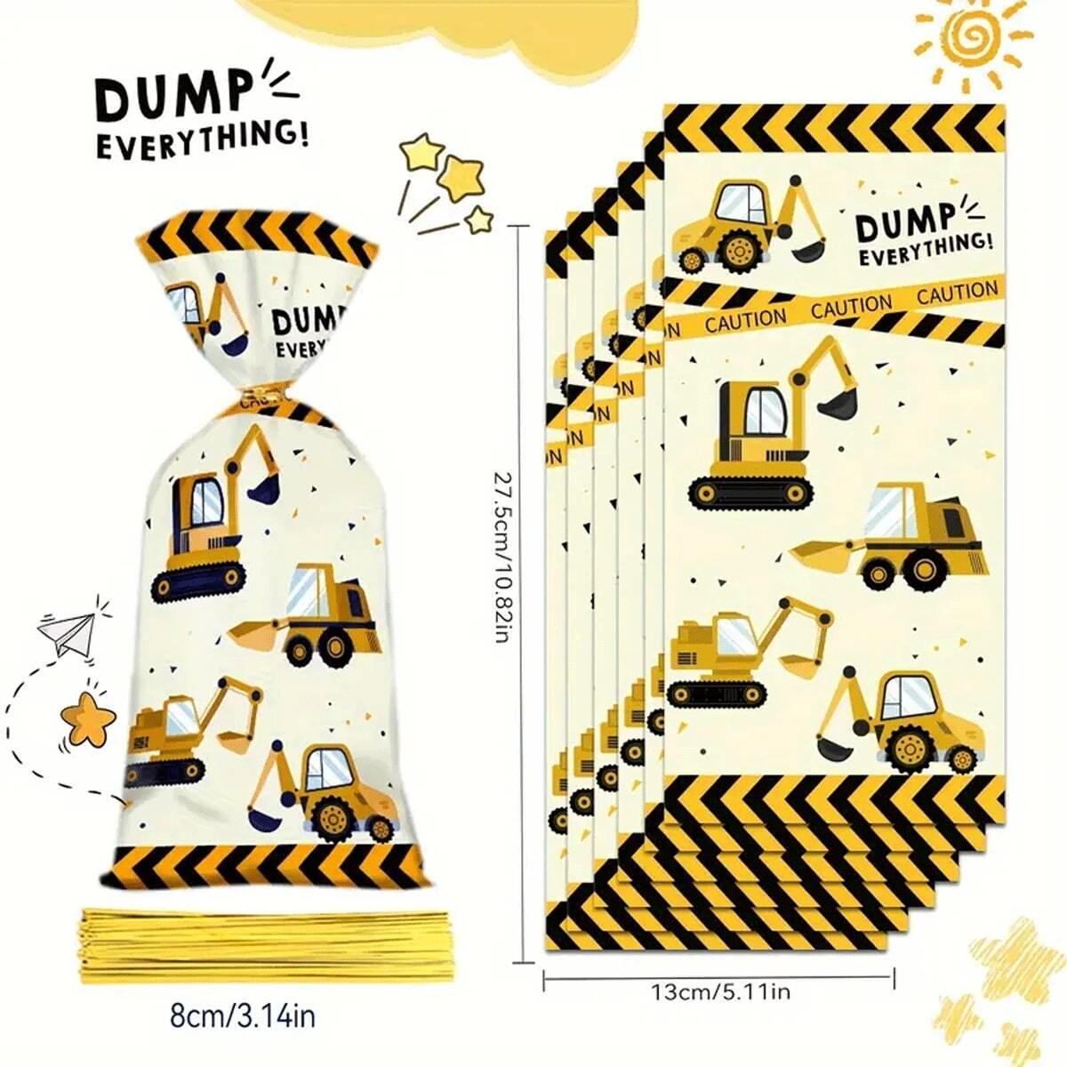 50pcs Construction Vehicle Shaped Candy Bags Gift Packaging Snack ...