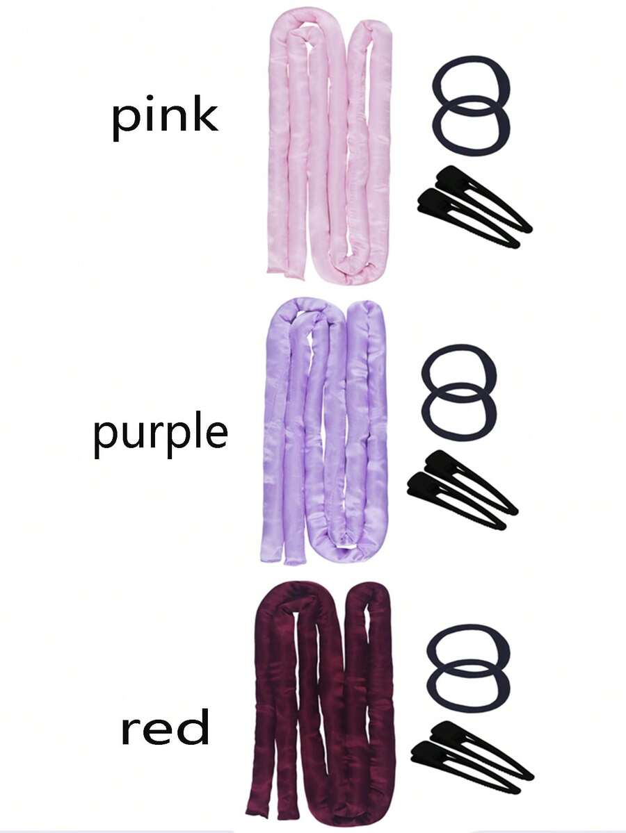 1 Set 5pcs Satin Fabric No Heat Curling Kit For No Heat Curlers ...