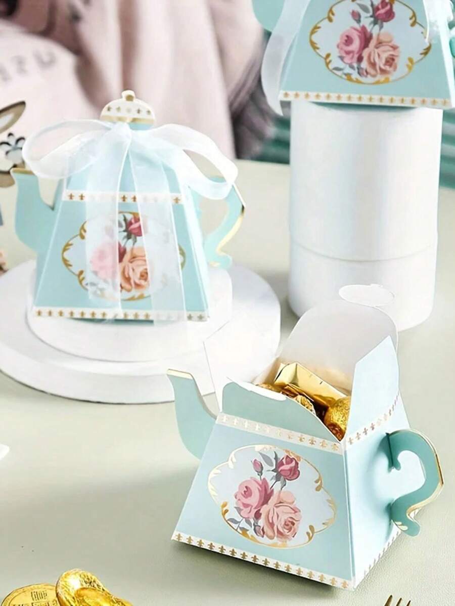 6pcs Vintage Teapot Shaped Candy Boxes, Party Favors, Wedding Favors ...