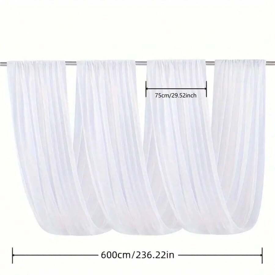 1pc 75*600cm Indoor Wedding Ceremony Backdrop Decor Snow Voile Edge ...