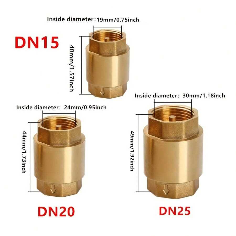 Brass Valve One-Way Check Valve Spring Vertical Check Valve Water Pipe ...