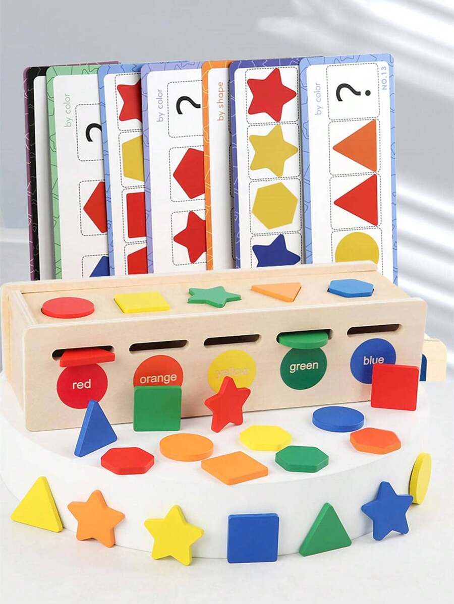 Montessori Early Education Wooden Geometric Shape Sorting Box For ...