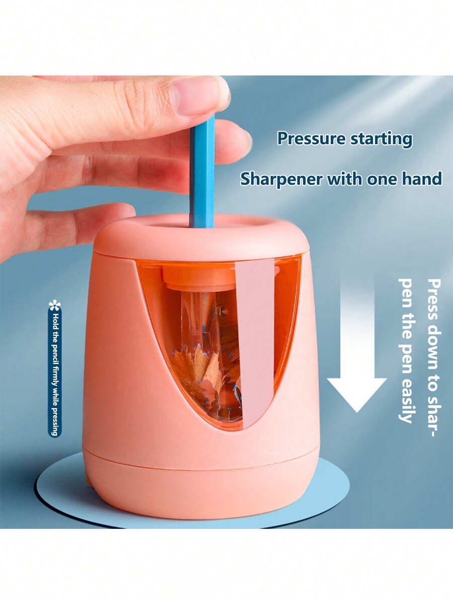 Automatic Pencil Sharpener With Sticker For Diy. Battery Operated Compact Easy-To-Use Pencil ...