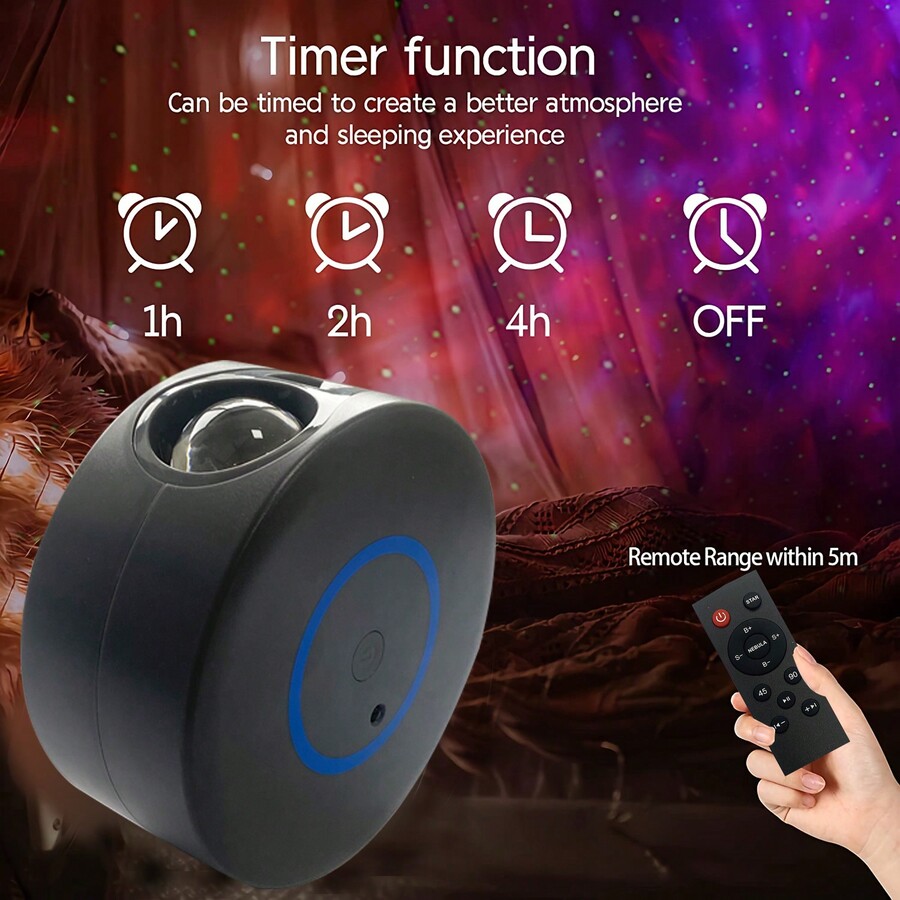 1pc Star Projector Galaxy Night Light With Music Speaker - Light ...