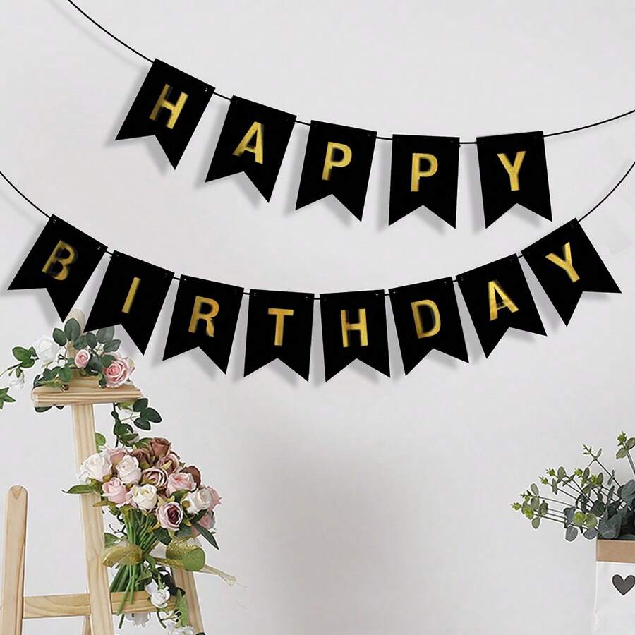 Birthday Bunting Banner, Happy Birthday Letter Flag, Party Decoration ...
