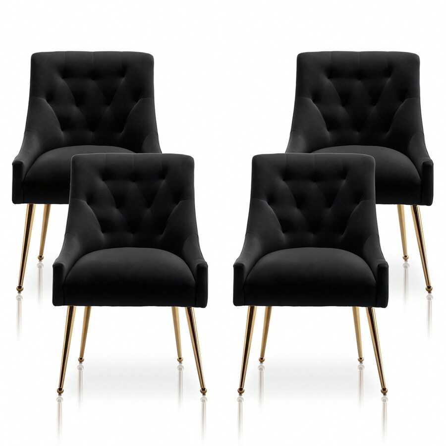 SEYNAR Modern Dining Chairs Set Of 4, Velvet Upholstered Accent Chair ...