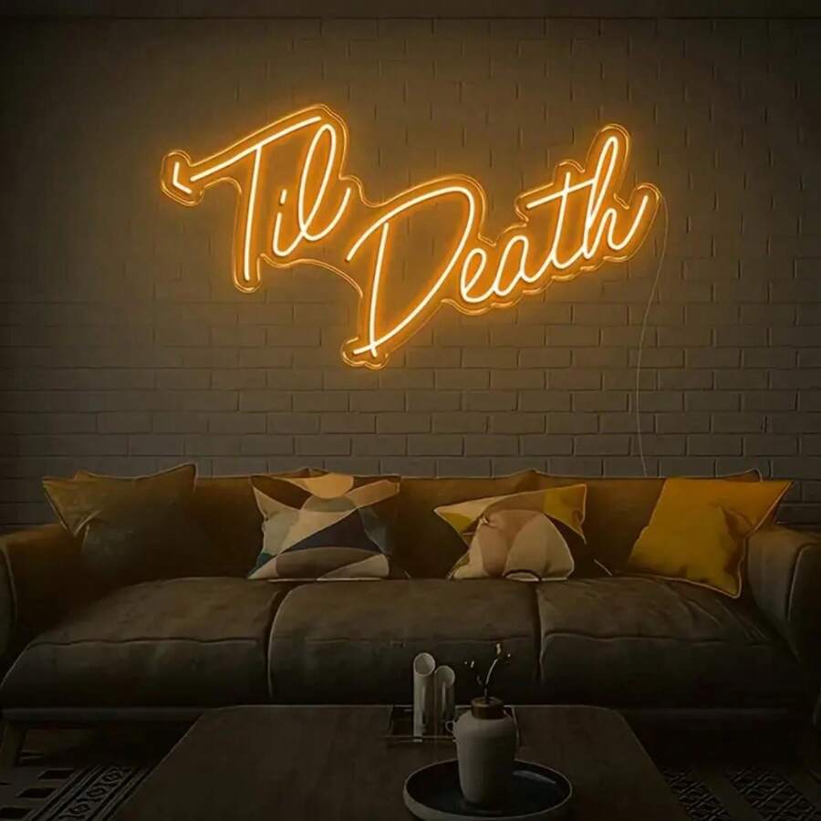 1pc Til Death Neon Sign, Decorative Wedding Party LED Sign, Till Death ...