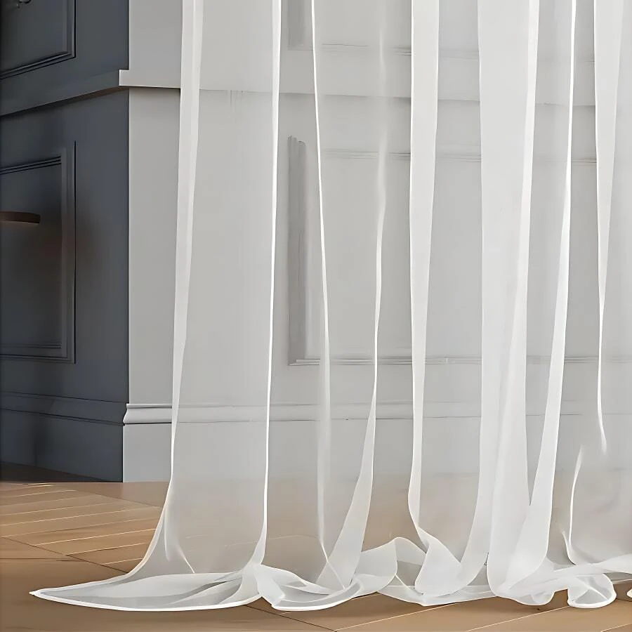 2 Panels Rod Pocket Sheer Curtains, 52x63in, 52x84in, 52x95in ...