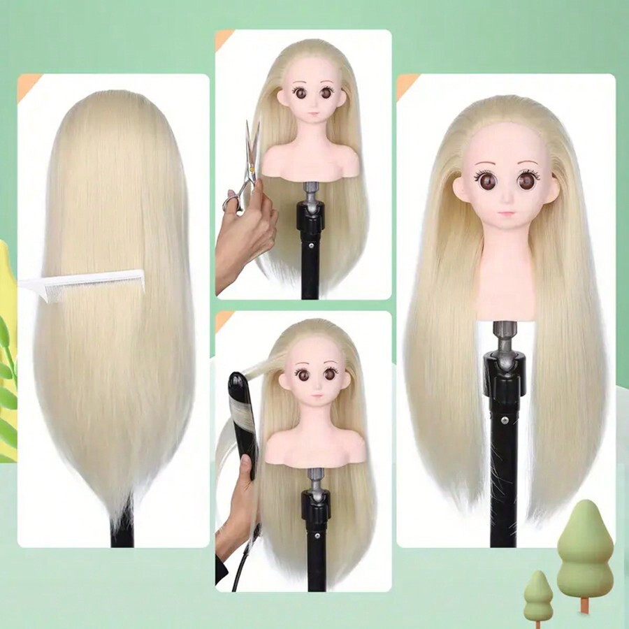 Mannequin Head With Hair 16 Inch Manikin Doll Head For Hair Styling And ...