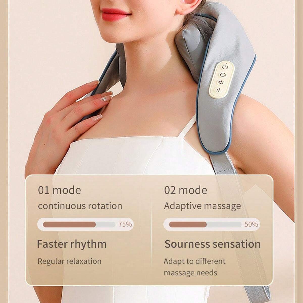 Masseur De Cou Épaule Cou Et Dos Massage Avec Chaleur Pour Vertèbres Cervicales, Dos Supérieur ...