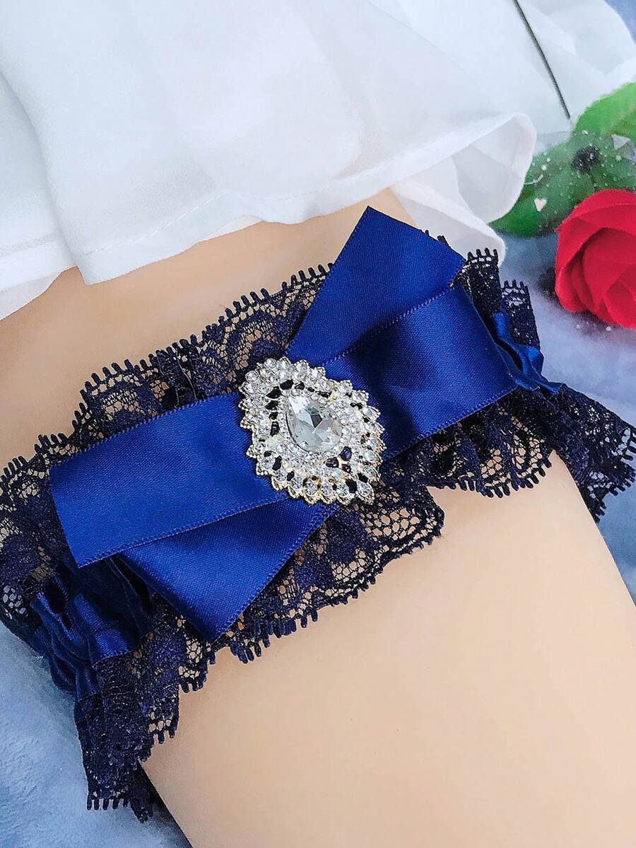 Elastic Lace Bridal Garter Belt Personalized Style Rhinestone Leg Band ...