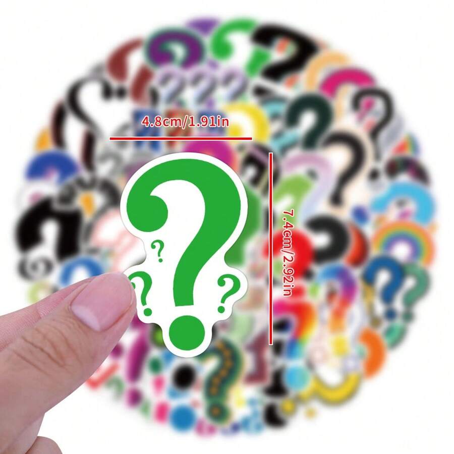 60pcs Cartoon Doodle Question Mark Stickers, Waterproof Vinyl Stickers ...