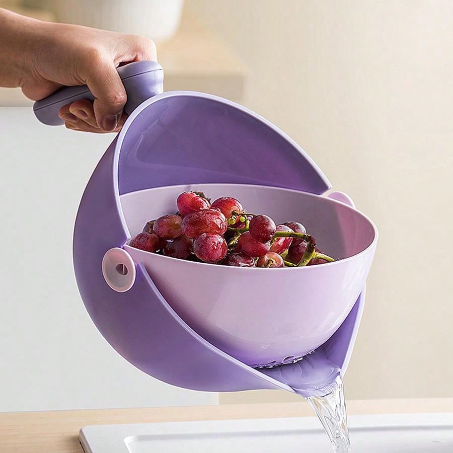 Double Layered Vegetable Washing Basin With Drain Basket, Popular Fruit ...