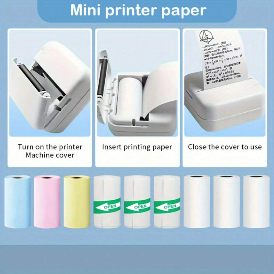 9Rolls 2.2in X 19ft Thermal Printer Paper Rolls For Mini Pocket Printer ...