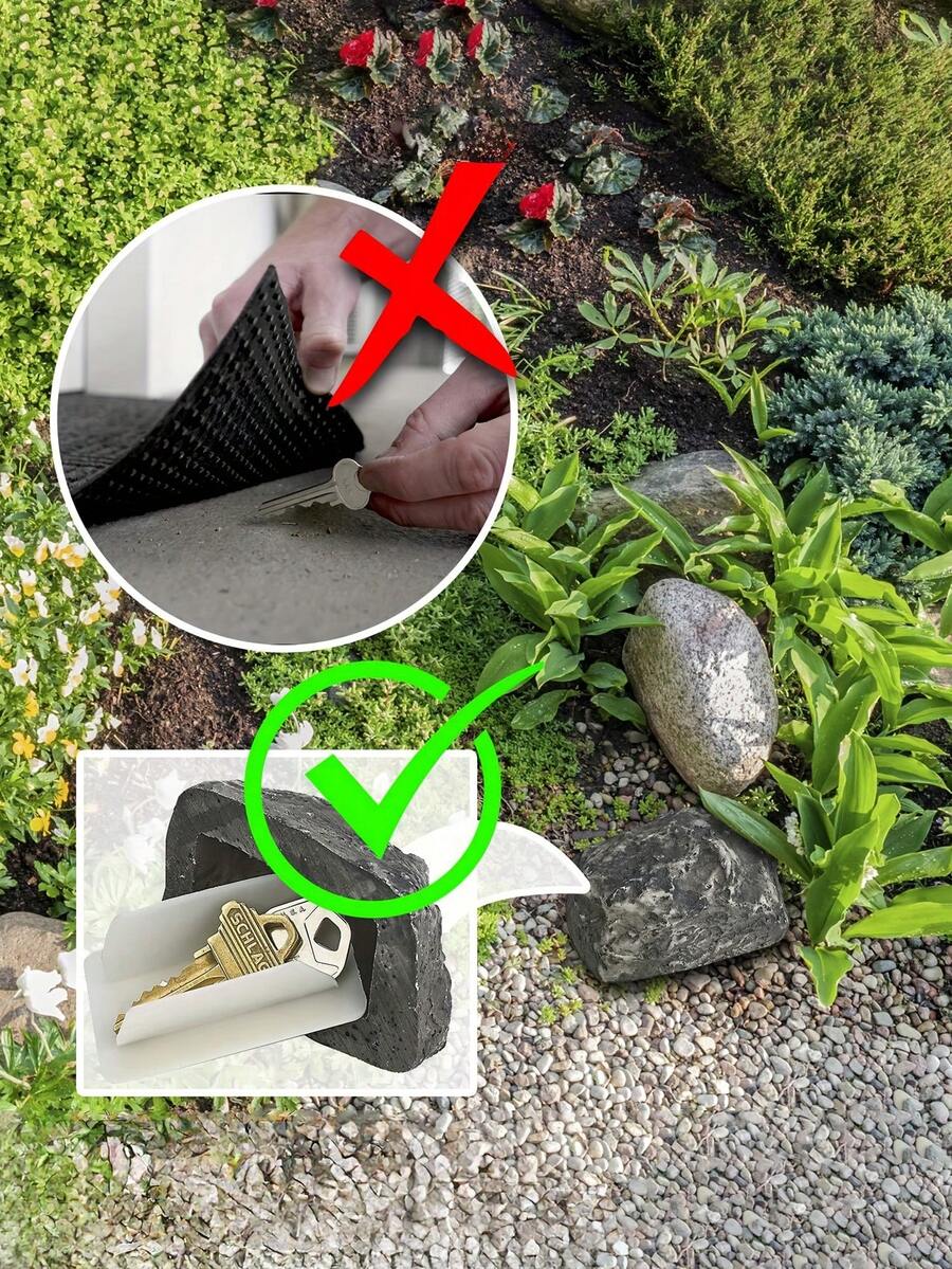 1pc Fake Stone Key Hidden Box - Secure And Cautious Solution For Key ...