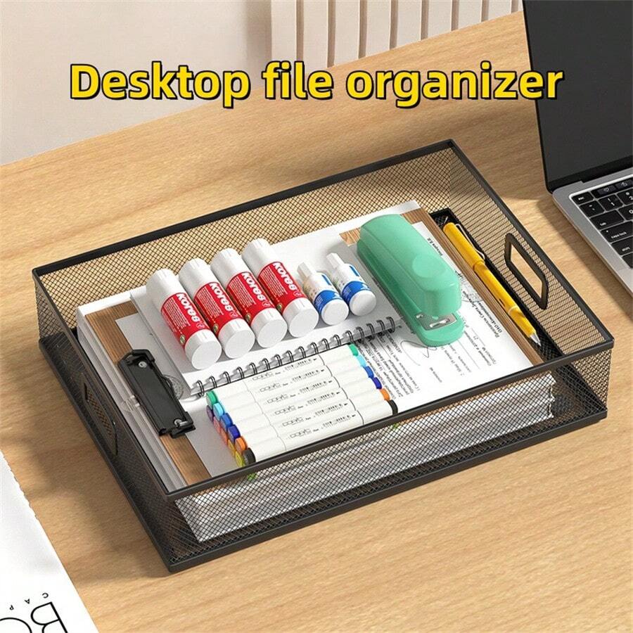 Metal File Basket File Bar Basket Office Desktop Storage Frame Data ...