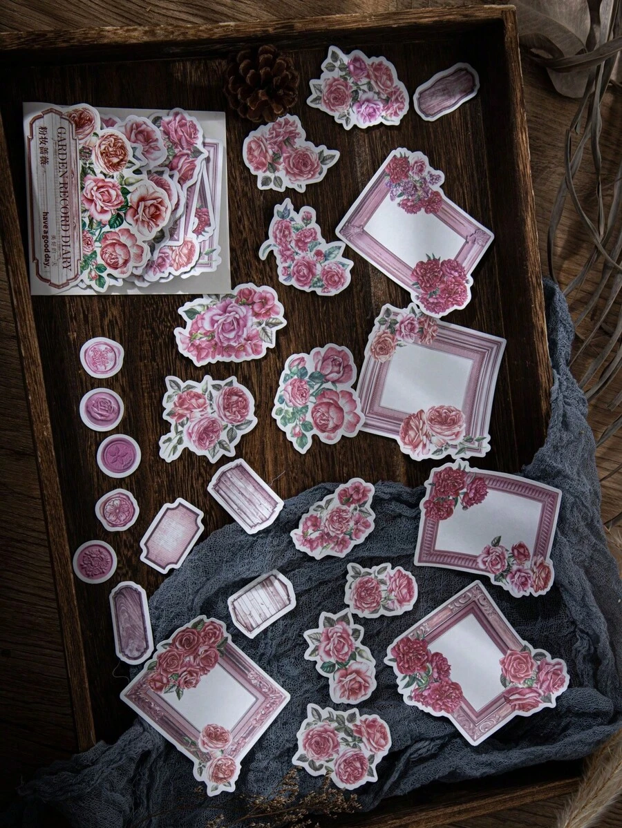 50pcs Garden Record Collection Theme Stickers Pack, Plant Themed ...