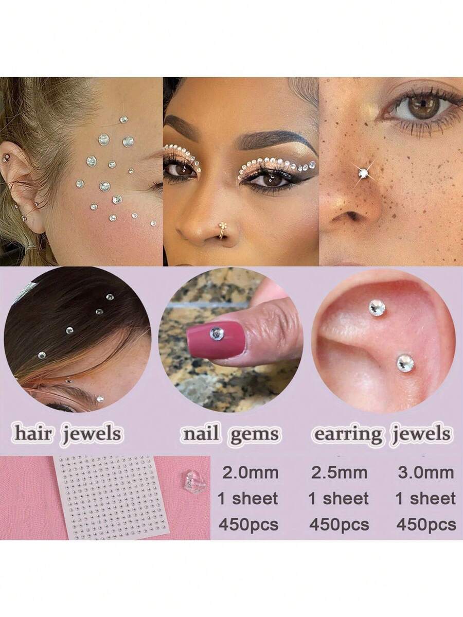 1 Hoja Falso Clavo De Nariz Falso Clip De Nariz Falso Clavo De Nariz No Perforante Falso Clavo ...