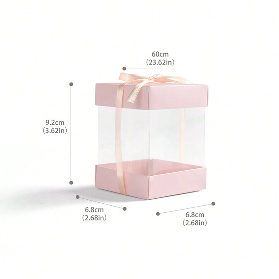 10PCS Square Clear Gift Boxes With Ribbon Small Empty Party Favor Boxes ...