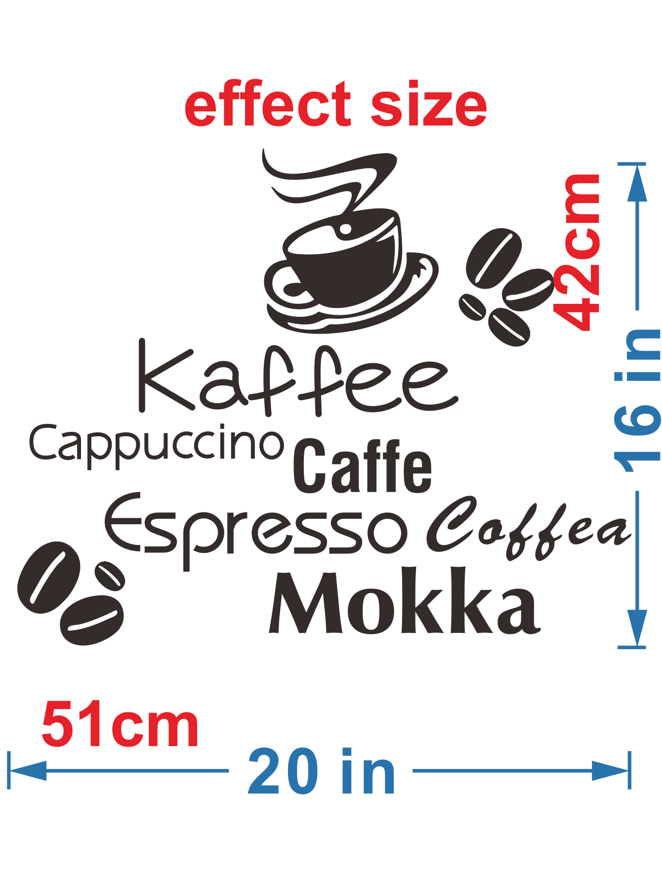 1pc Coffee Culture Wall Decal Sticker | Cappuccino, Espresso, Mocha ...