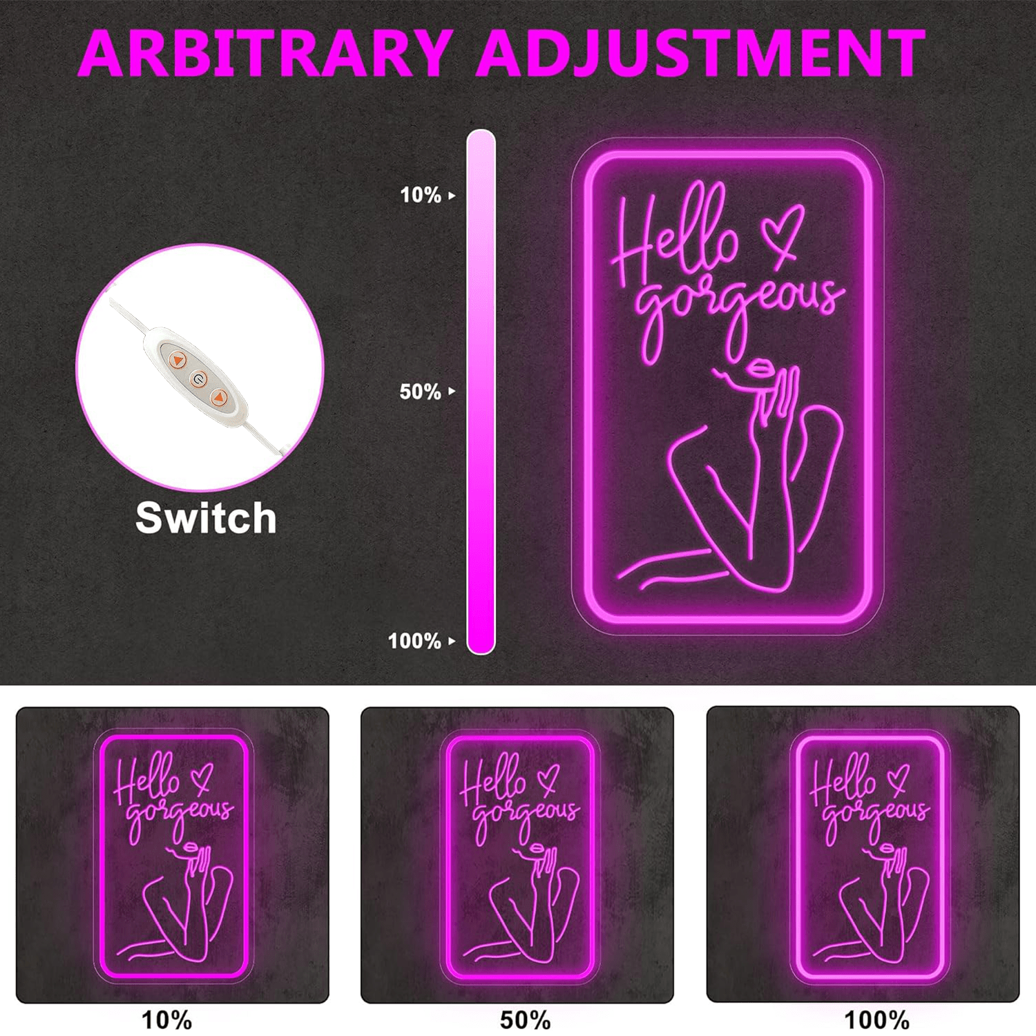 Hello Gorgeous Neon Sign For Wall Decor, LED Neon Lights Party ...