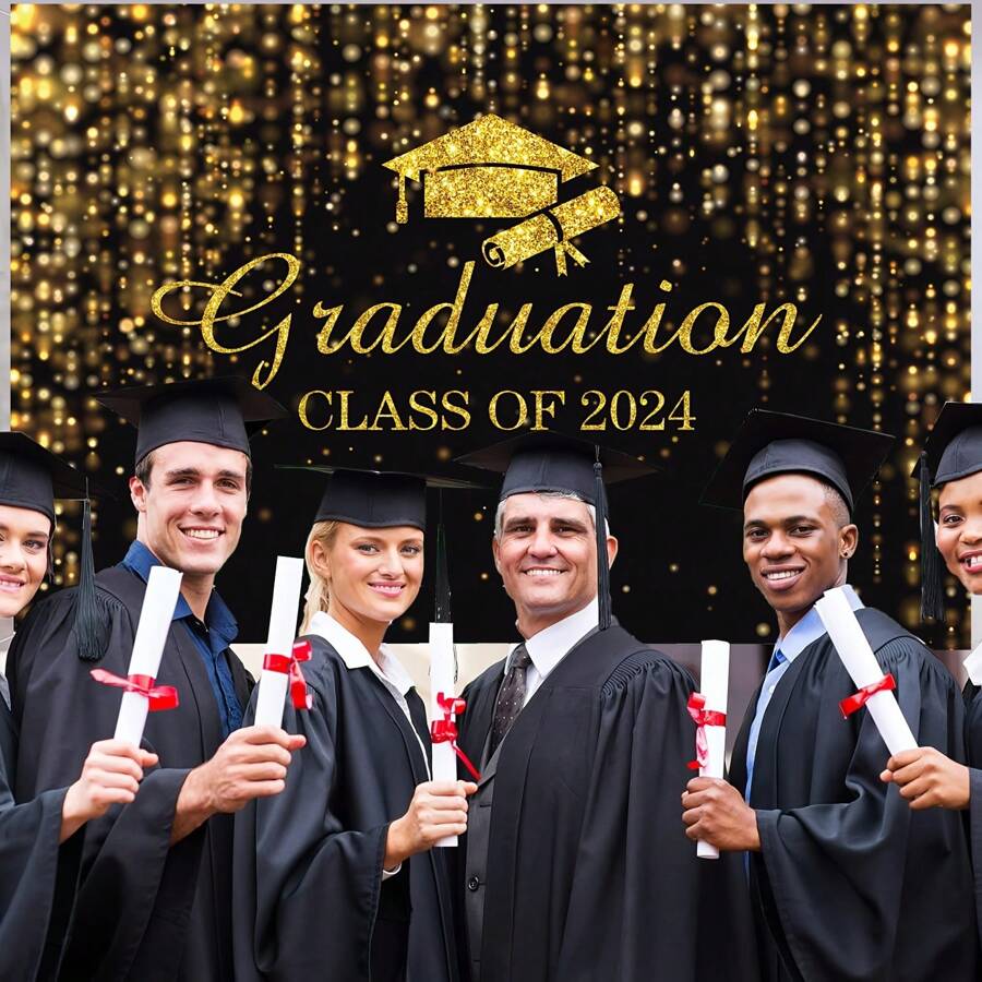 210x150cm Black Congratulations Graduation Background 2024 Class ...