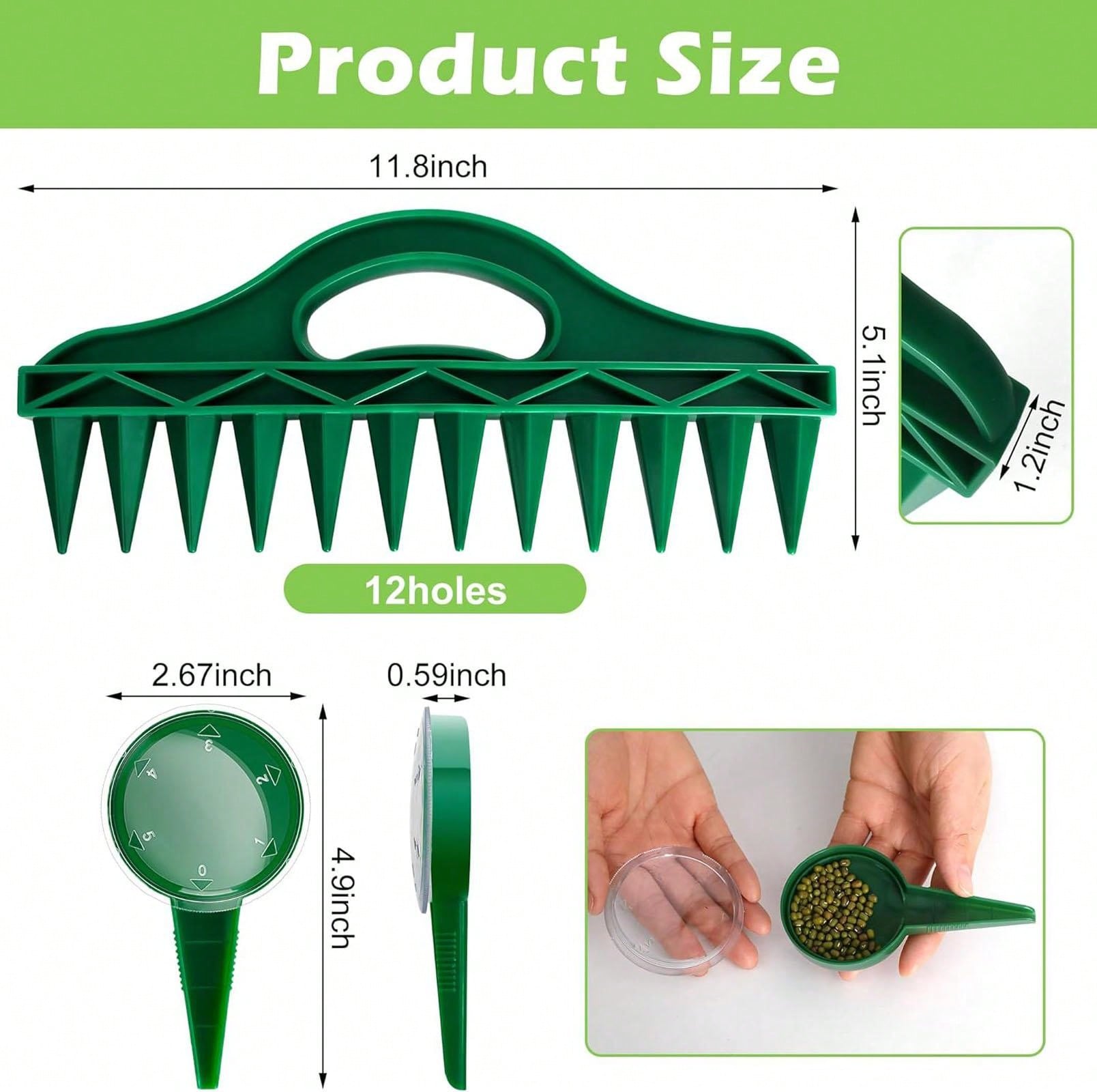 Sowing Seeds Dispenser Set - 12 Holes Seed-In Soil Digger Planter ...