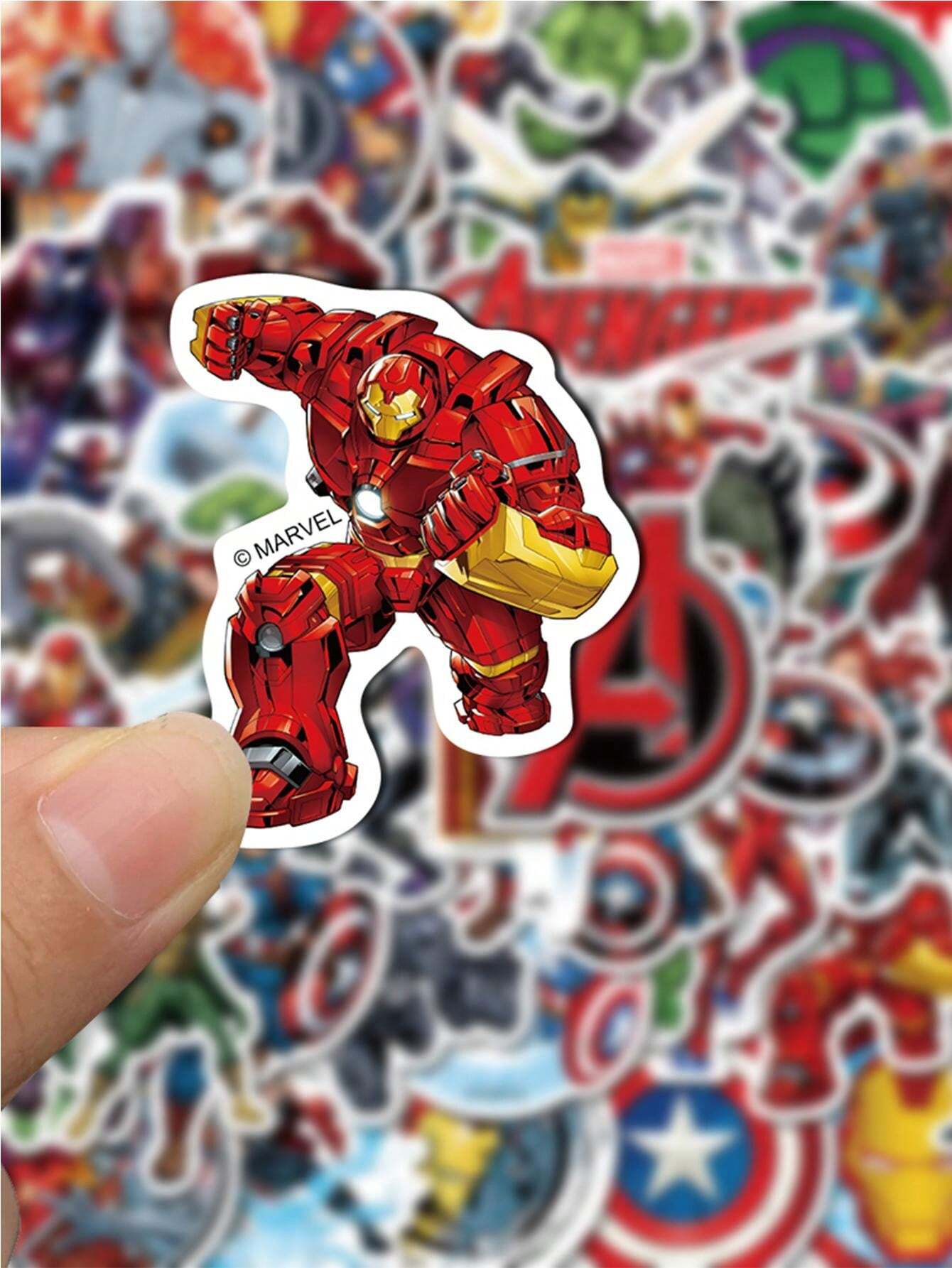 50pcs Avengers SteveRogers Hulk And Cartoon Stickers Self Adhesive ...