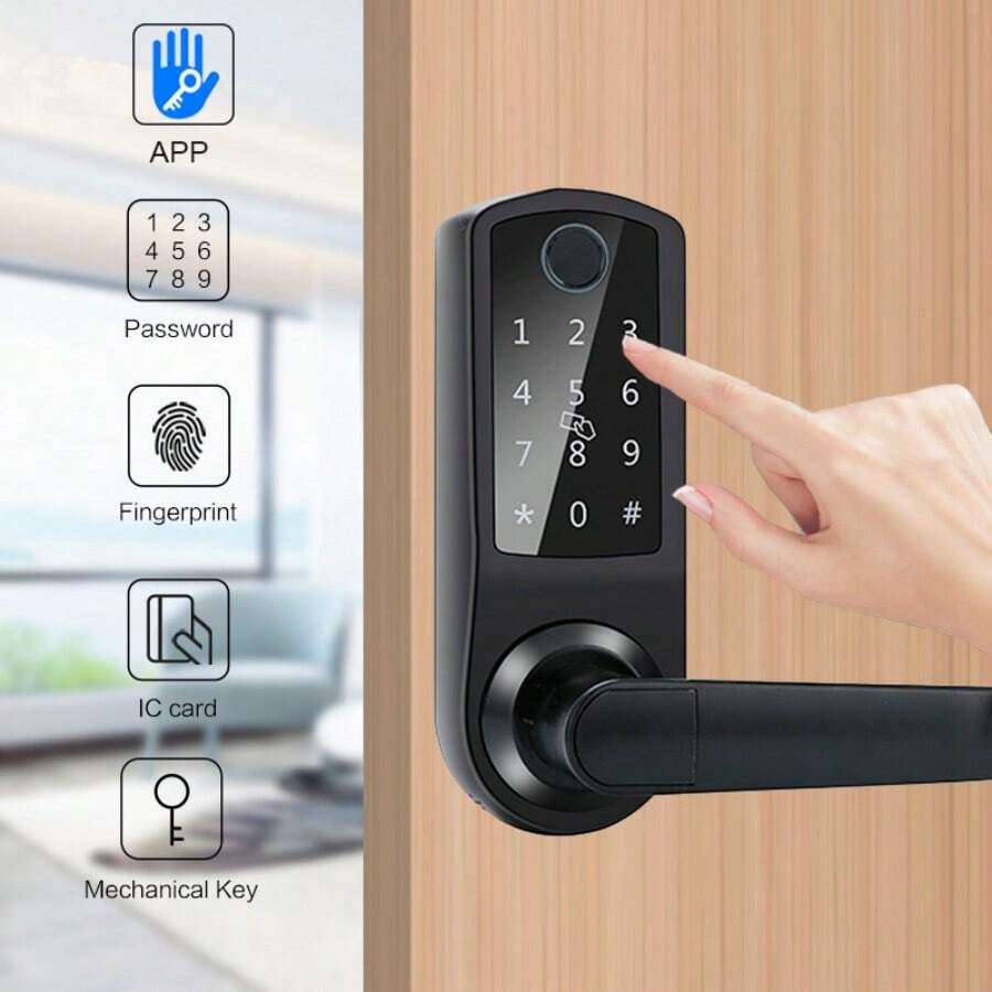 1pc Tt Lock Smart Door Lock - Keyless Entry Fingerprint Door Lock With ...