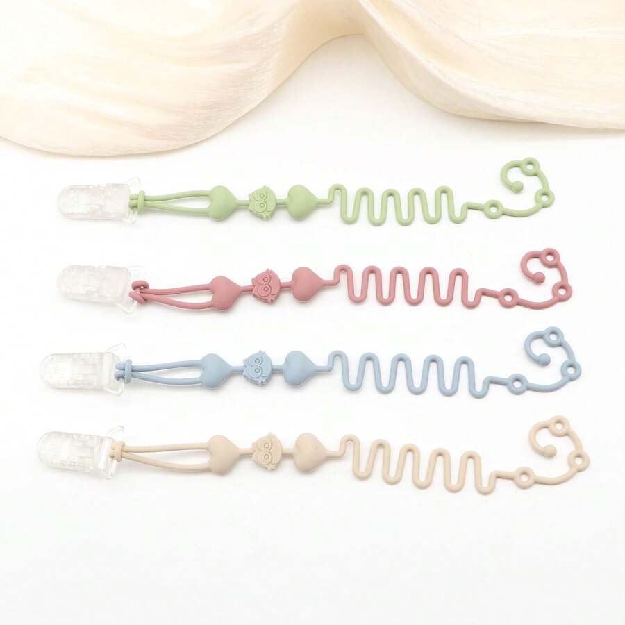 4pcs Baby Silicone Pacifier Chain, Teether Chain, Toy Chain, With 4 ...