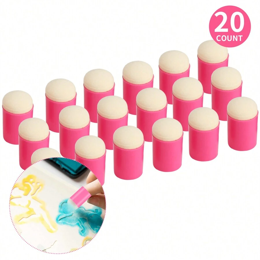 20 Pieces Sponge Daubers For Ink, Paint, Glue And More, Finger Painting Sponge Perfect To Get ...