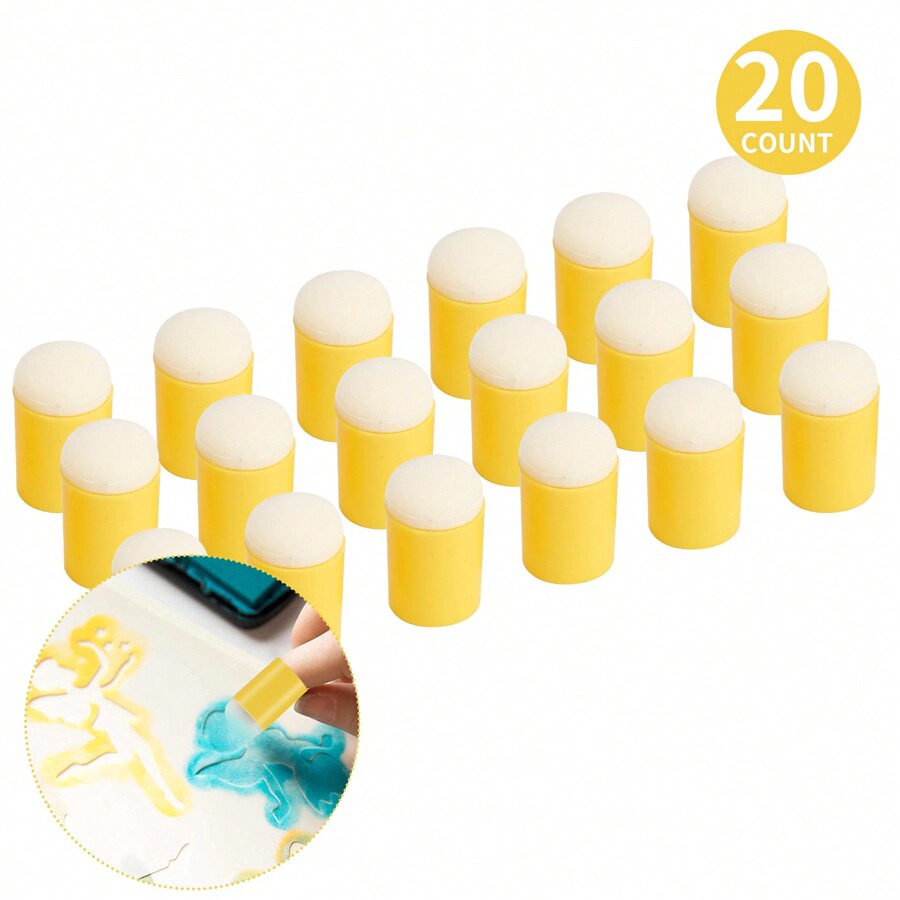 20 Pieces Sponge Daubers For Ink, Paint, Glue And More, Finger Painting Sponge Perfect To Get ...