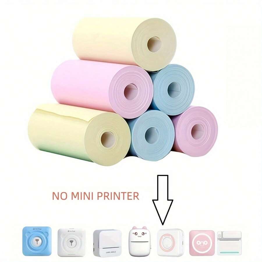 6Rolls HD Mini Portable Printer Thermal Paper Universal 57mm Self ...